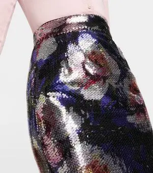 Dolce & Gabbana Sequined Floral Midi Skirt