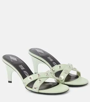 Attico Cosmo Leather Sandals - Blue