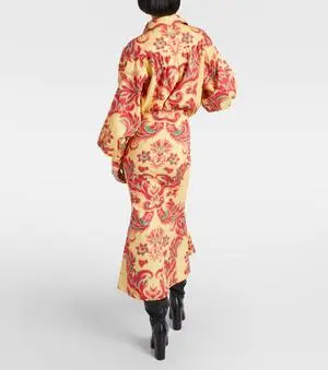 Etro Printed Cotton And Silk Maxi Dress