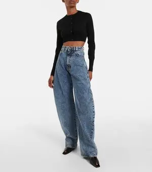Alaïa Cropped Wool-blend Cardigan