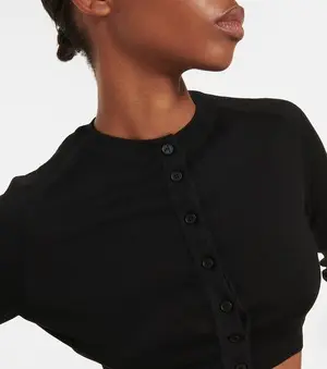 Alaïa Cropped Wool-blend Cardigan