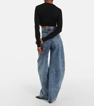 Alaïa Cropped Wool-blend Cardigan