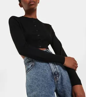 Alaïa Cropped Wool-blend Cardigan