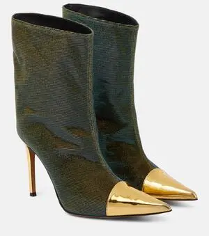 Alexandre Vauthier Alex Ankle Boots With Pointed Toe And Stiletto Heel - Gold