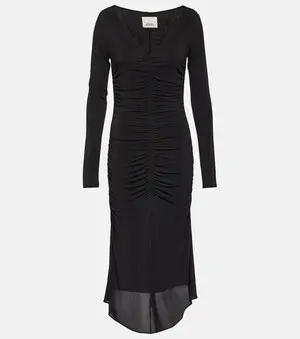 Isabel Marant Étoile Laly Ruched Jersey Midi Dress - Black