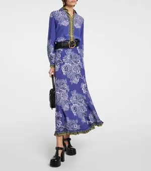 Etro Floral Silk Maxi Skirt