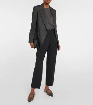 Brunello Cucinelli Embellished Leather Slingback Flats