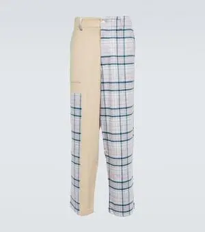 THE ELDER STATESMAN Checked Wool, Silk And Cashmere Pants - Multicoloured