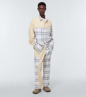 THE ELDER STATESMAN Checked Wool, Silk And Cashmere Pants