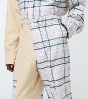 THE ELDER STATESMAN Checked Wool, Silk And Cashmere Pants