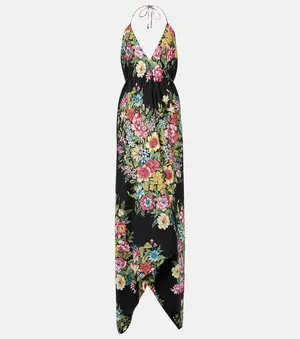 Etro Floral Silk Midi Dress - Black