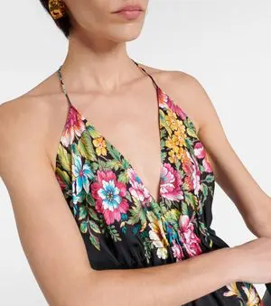 Etro Floral Silk Midi Dress