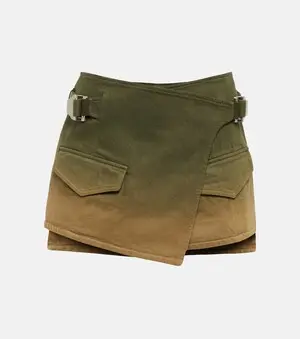 DION LEE Wrap Denim Miniskirt With Detachable Belt