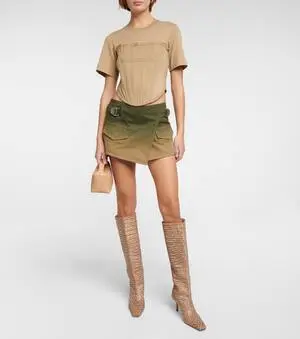 DION LEE Wrap Denim Miniskirt With Detachable Belt