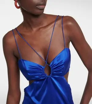 FRAME Cutout Silk-blend Maxi Dress
