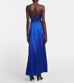 FRAME Cutout Silk-blend Maxi Dress