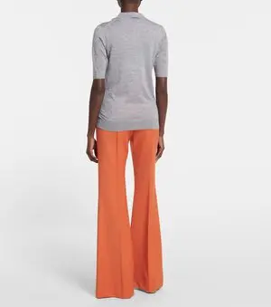 Gabriela Hearst Frank Cashmere And Silk Polo Shirt - Grey