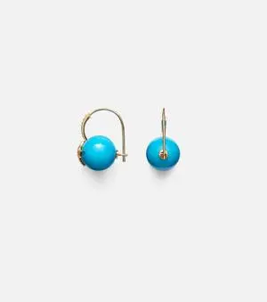 SYDNEY EVAN Starburst Turquoise And Diamond Drop Earrings In 14kt Yellow Gold - Multicoloured