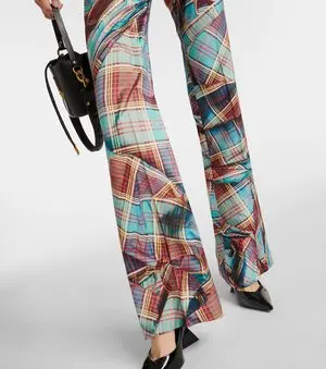 VIVIENNE WESTWOOD Tartan Virgin Wool Flared Pants