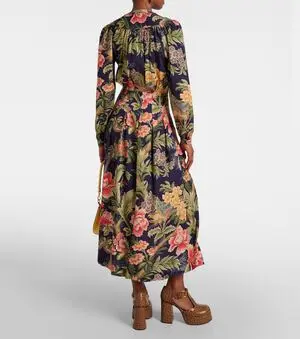 Etro Jersey And Fil Coupé Jacquard Maxi Dress