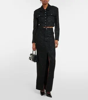 SELF-PORTRAIT Boucle Maxi Skirt