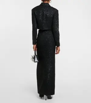 SELF-PORTRAIT Boucle Maxi Skirt