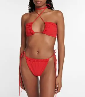 Magda Butrym Bandeau Bikini Top With Ruffle Trim