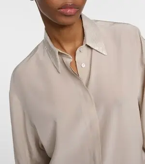Brunello Cucinelli Embellished Silk Shirt