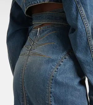 Alaïa Denim Pencil Skirt