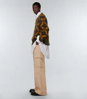Marni Wide-leg Cotton Gabardine Cargo Pants