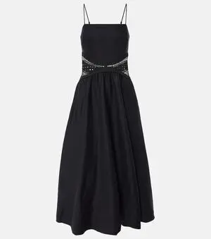 Simkhai Malena Linen-blend Midi Dress - Black