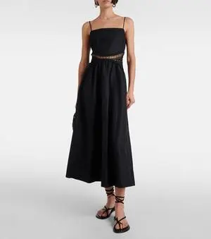 Simkhai Malena Linen-blend Midi Dress