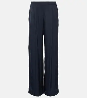Velvet By Graham & Spencer Livi Satin Wide-leg Trousers - Grey