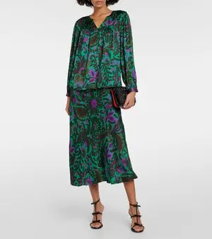 Velvet By Graham & Spencer Reeve Printed Satin Blouse