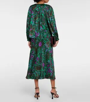 Velvet By Graham & Spencer Reeve Printed Satin Blouse