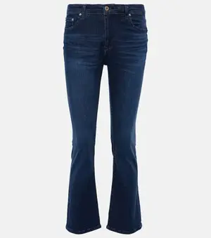 Ag Jodi Crop High-rise Flared Jeans - Blue