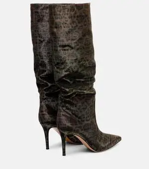 GIANVITO ROSSI Leopard-print Knee-high Boots