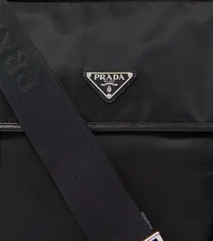 Prada Re-nylon Messenger Bag With Leather Trim