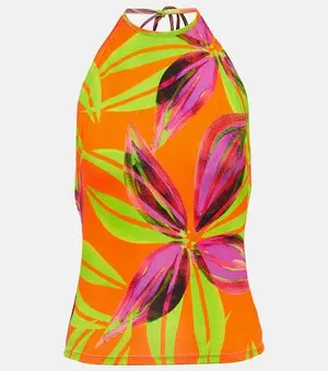 LOUISA BALLOU Printed Halterneck Top - Multicoloured
