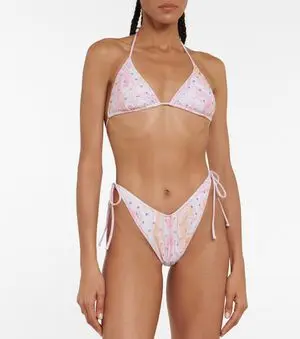 REINA OLGA Susan Embellished Bikini Top