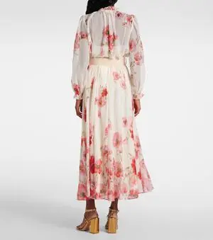 Zimmermann Lightburst Floral Cotton And Silk Maxi Skirt - Multicoloured