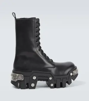 Balenciaga Leather Lace-up Boots