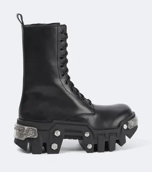 Balenciaga Leather Lace-up Boots