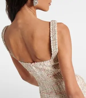 SELF-PORTRAIT Embellished Bouclé Mini Dress