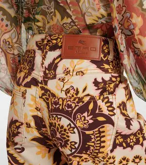 Etro High-rise Wide-leg Jeans With Floral Print