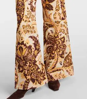 Etro High-rise Wide-leg Jeans With Floral Print