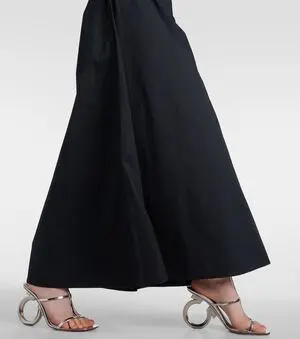 Staud Maxi Phare Gown In Cotton Poplin - Black