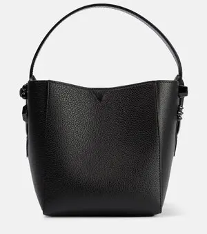 CHRISTIAN LOUBOUTIN Cabachic Mini Leather Bucket Bag - Black
