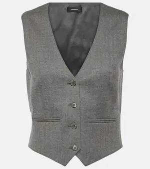Wardrobe.NYC Single-breasted Virgin Wool Vest - Black