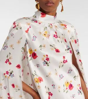RODARTE Floral Printed Silk Maxi Dress